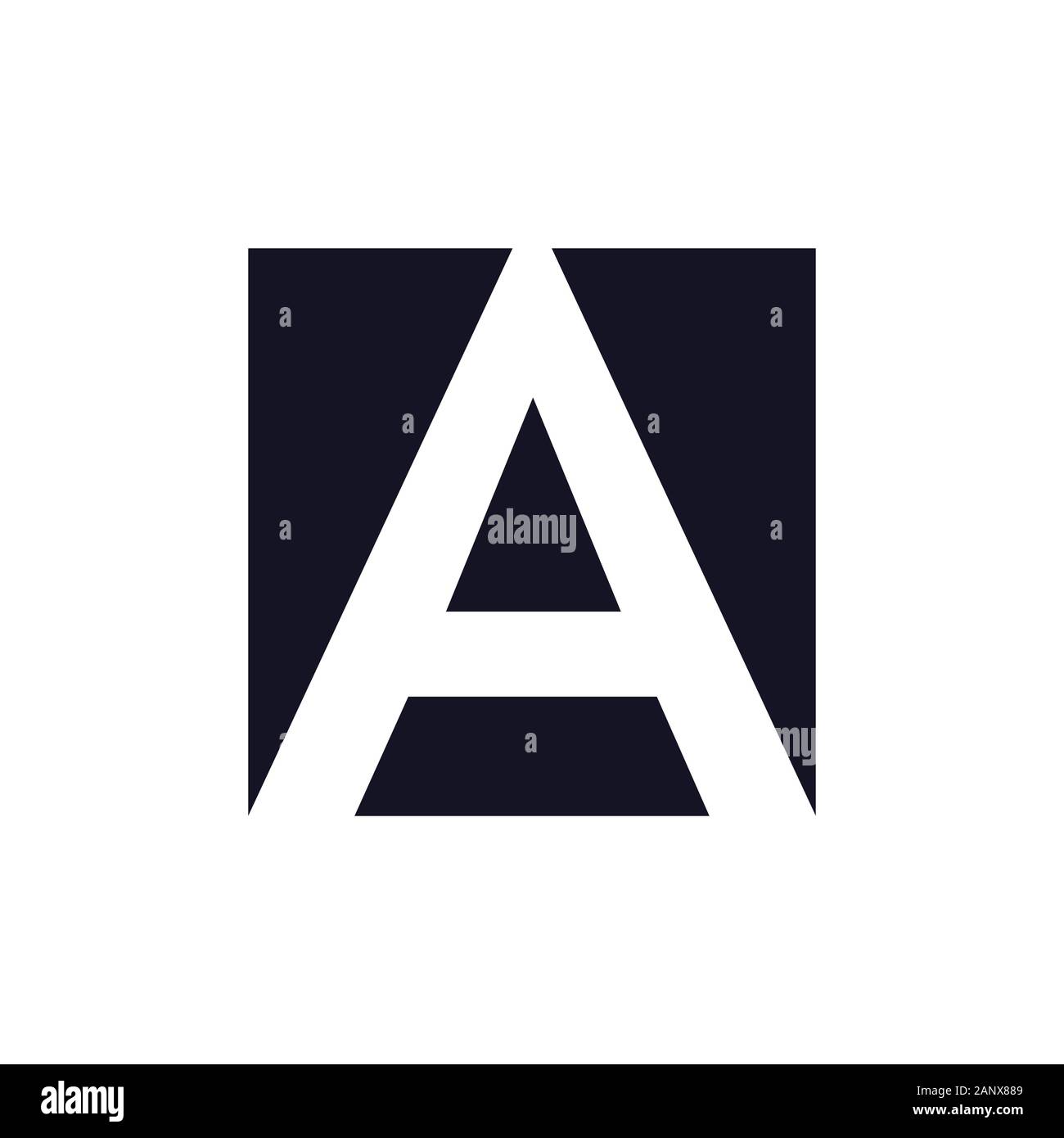 letter a square negative space simple logo vector Stock Vector Image ...
