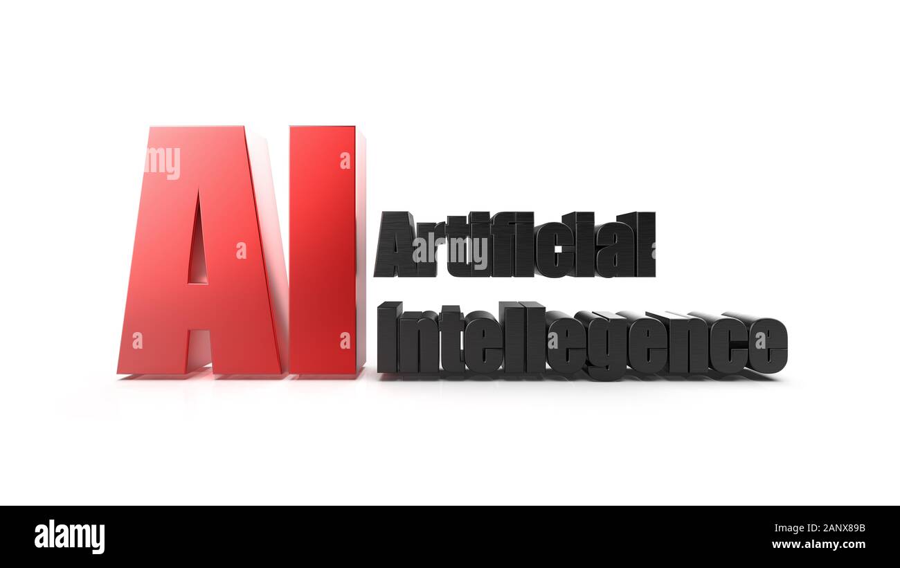 The 3d rendering of 3D AI Wording with white background Stock Photo - Alamy