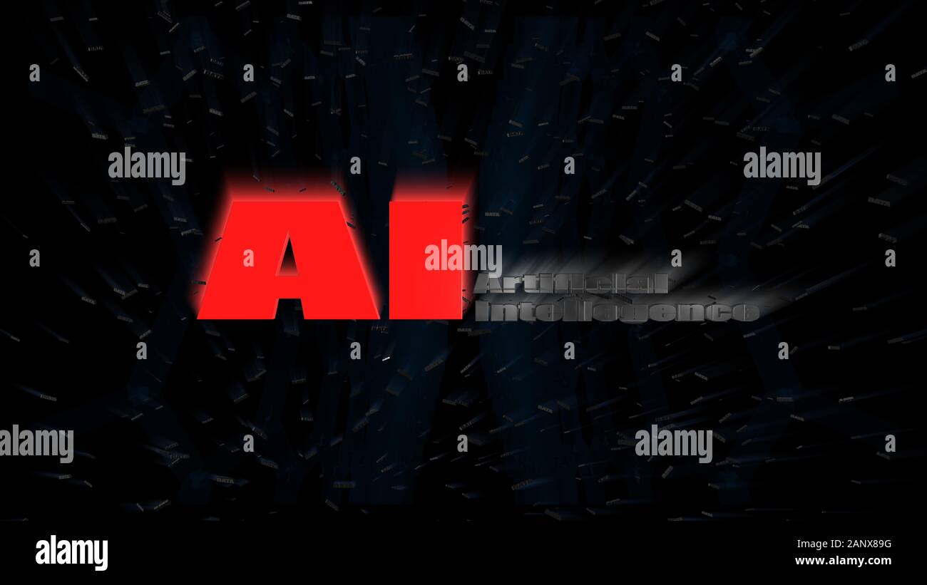 The 3d rendering of 3D AI Wording with white background Stock Photo - Alamy