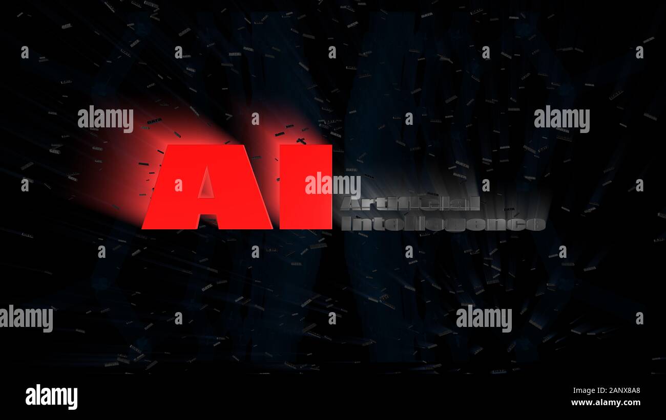 The 3d rendering of 3D AI Wording with white background Stock Photo - Alamy