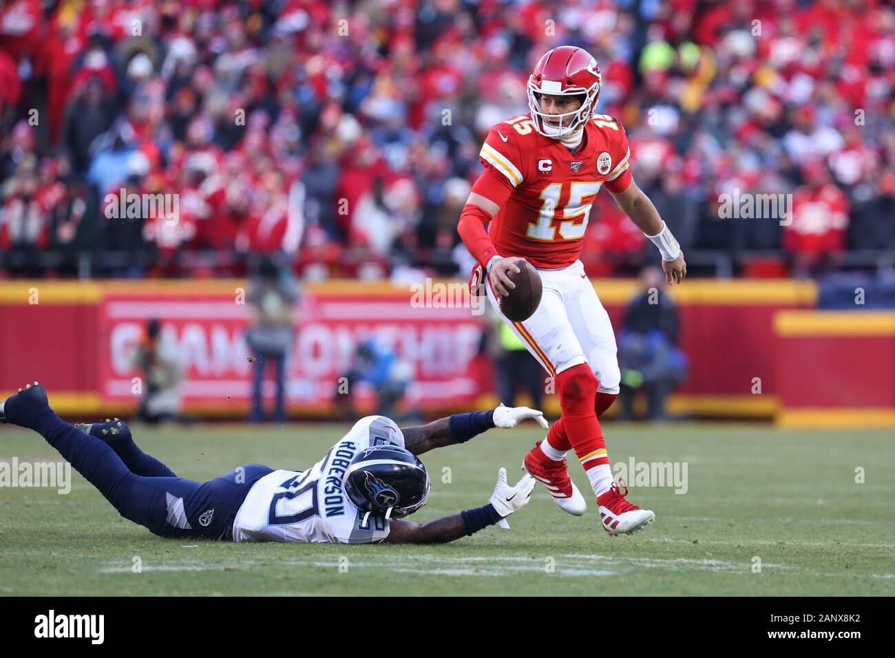 Kansas City, MO, USA. 19th Jan, 2020. Kansas City Chiefs quarterback ...