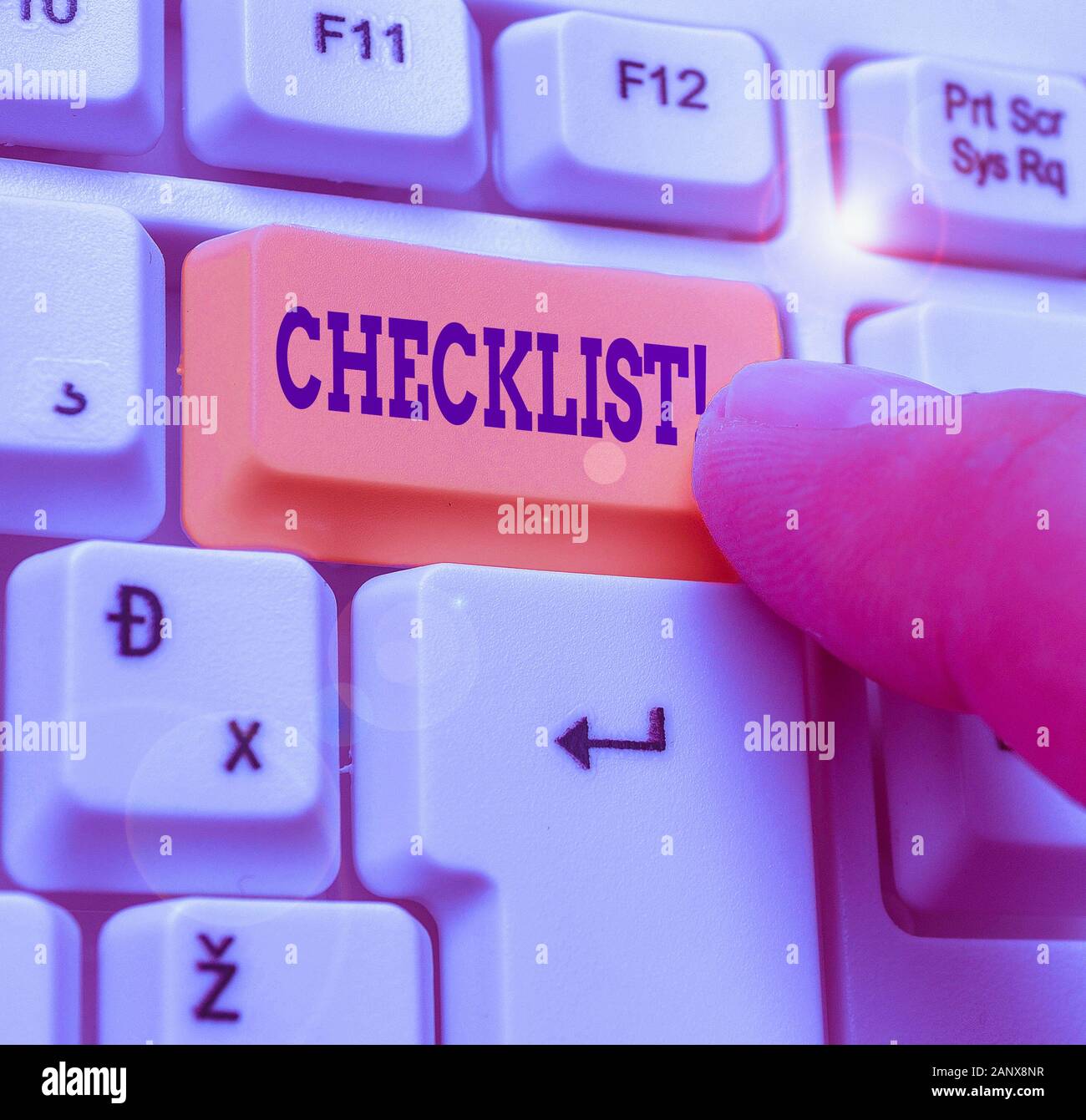 Conceptual hand writing showing Checklist. Concept meaning list items ...