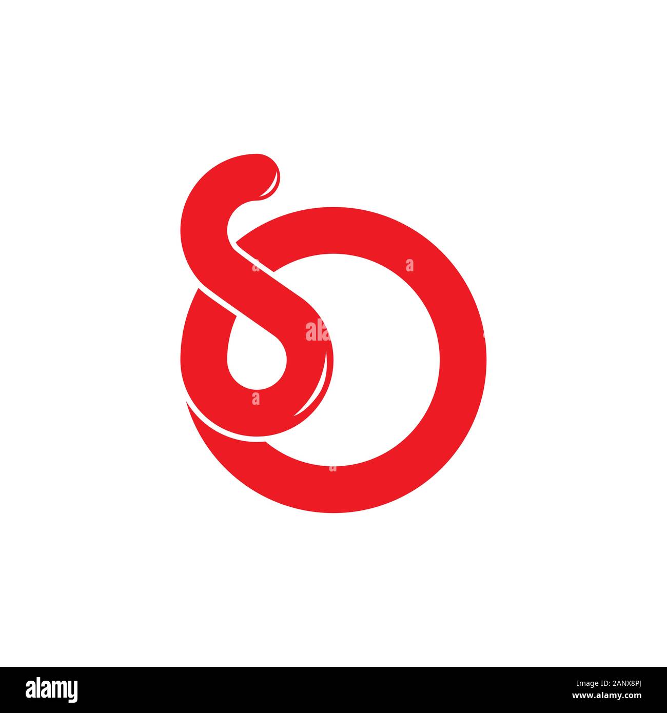 letter so simple loop curves line geometric logo vector Stock Vector ...