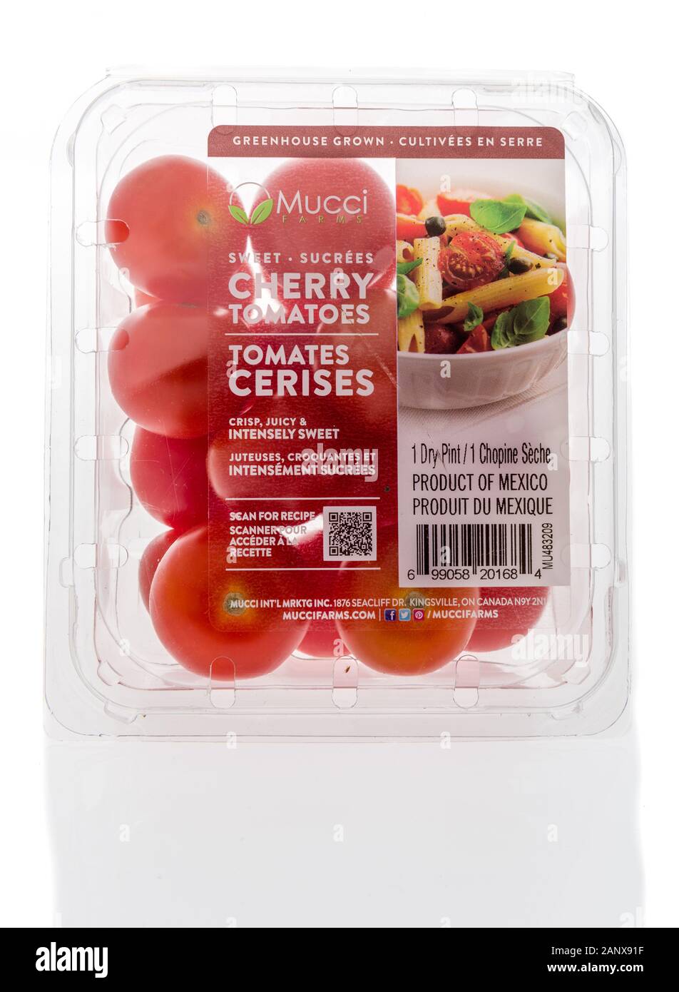 Winneconne, WI - 19 January 2019 : A package of Mucci Farms cherry ...