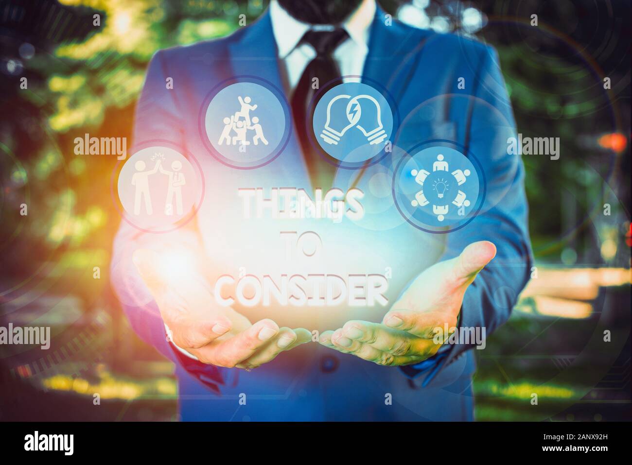 Writing note showing Things To Consider. Business concept for think ...