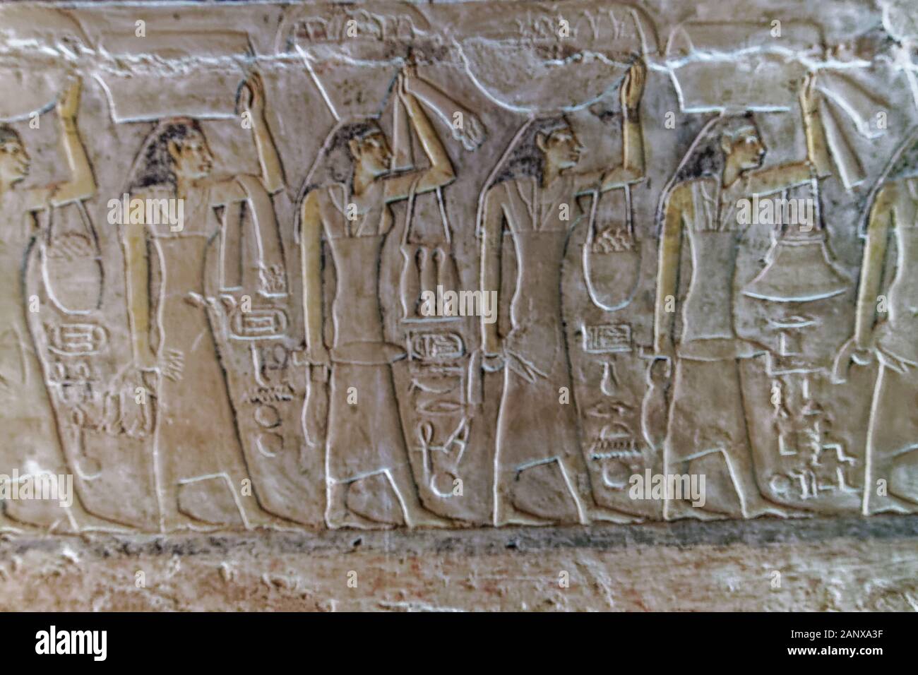 Mehu's tomb is notable for its colorful walls, adorned with vibrant ...