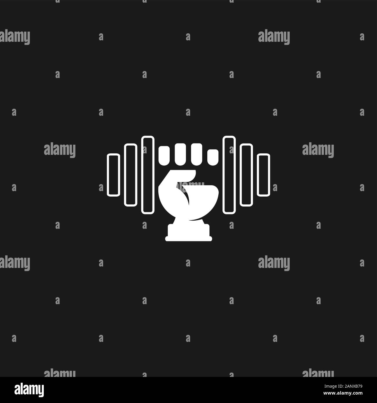 Dumbbell logo Black and White Stock Photos & Images - Alamy