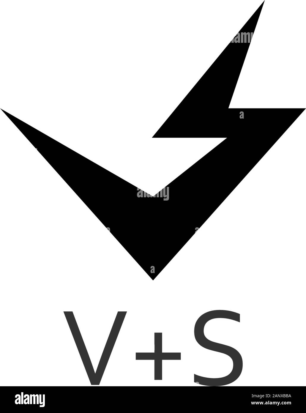 vector of letter vs thunder energy geometric design concept Stock ...