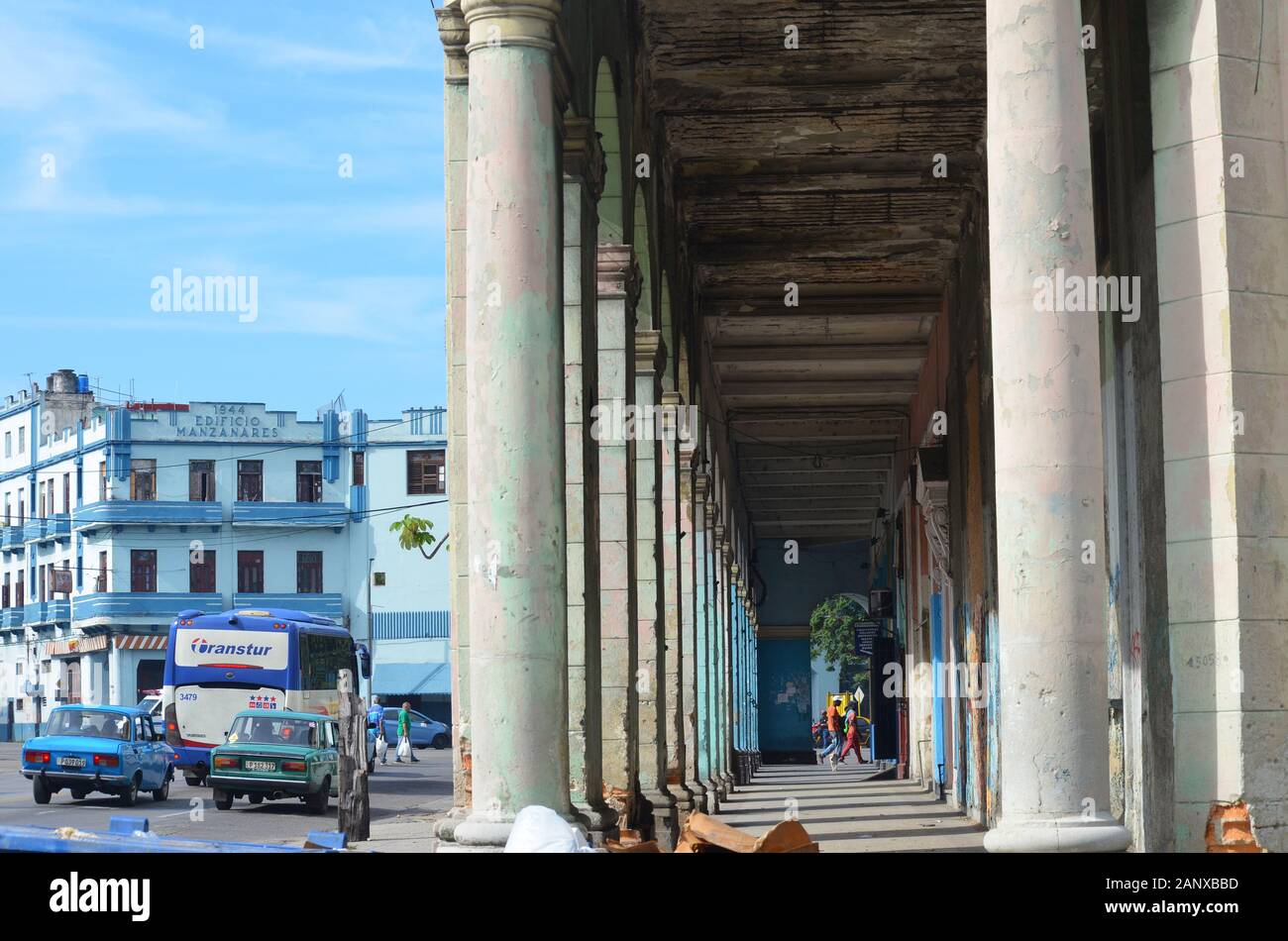 Central Havana (Cuba), where many buildings are in dire need of repair ...