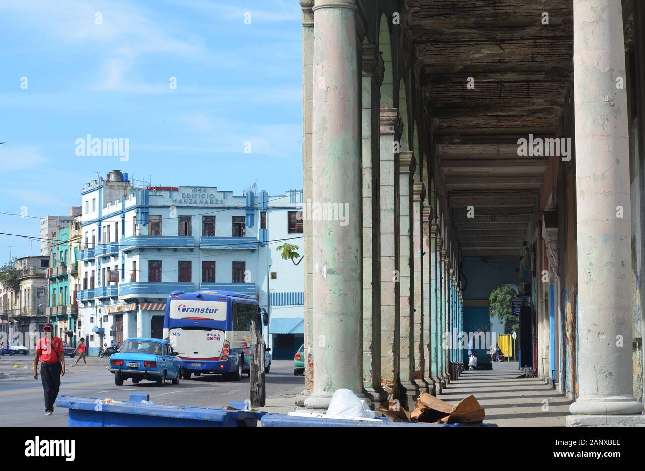 Central Havana (Cuba), where many buildings are in dire need of repair ...