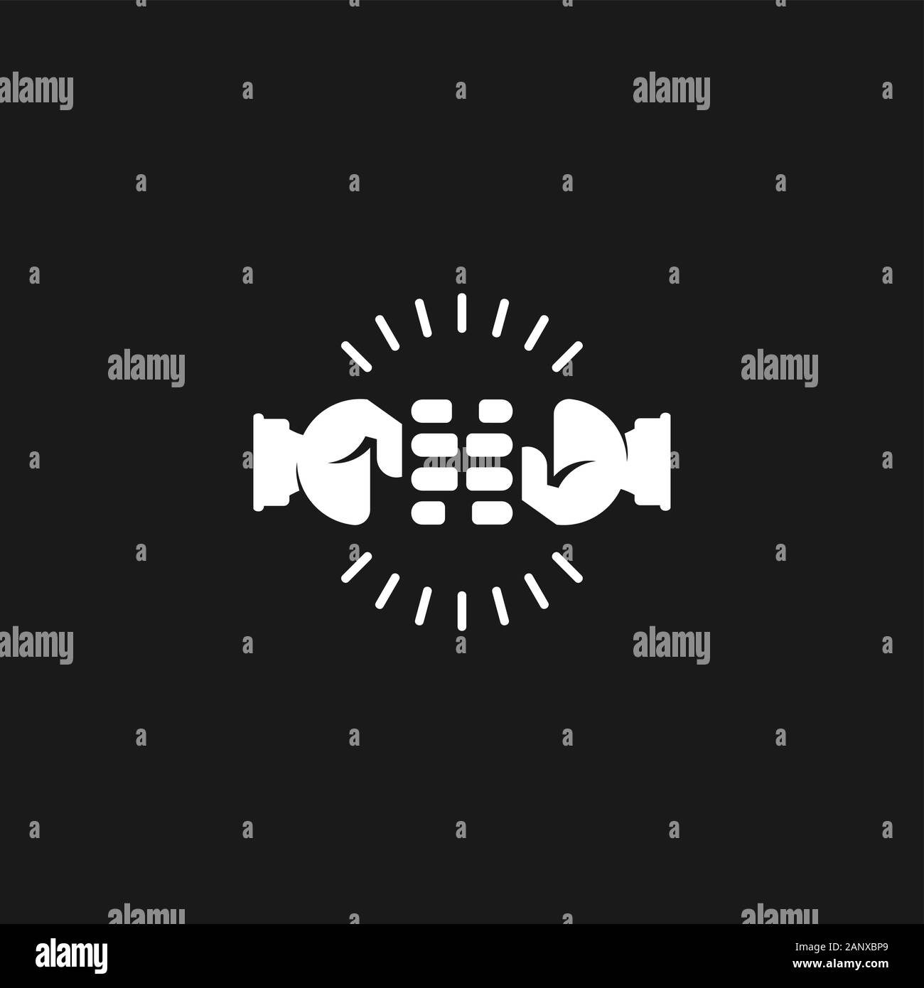 symbol logo vector of clash hand fist power shine flat design Stock ...