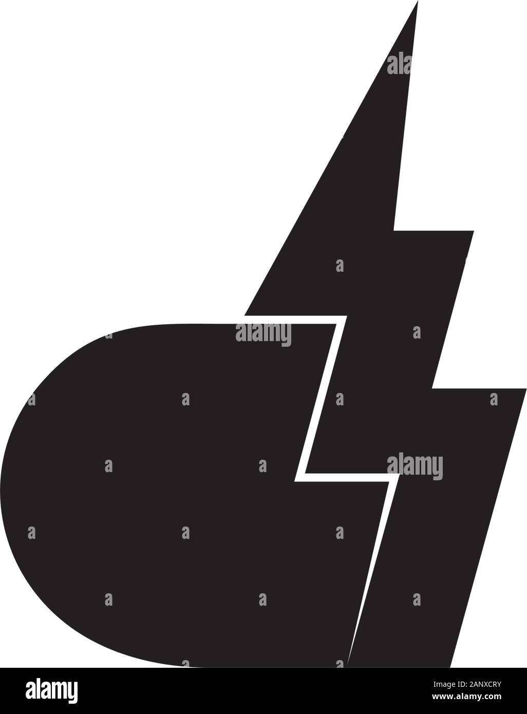 vector of letter d thunder energy flat geometric design Stock Vector ...
