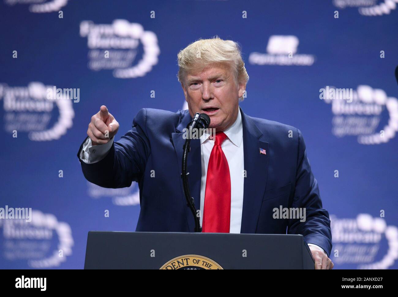 Austin, Texas, USA. 19th Jan, 2020. U.S. President DONALD J. TRUMP ...