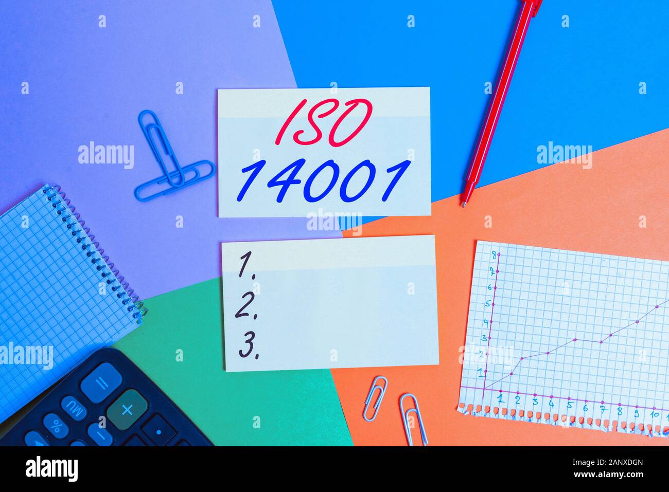 Conceptual hand writing showing Iso 14001. Concept meaning a family of ...