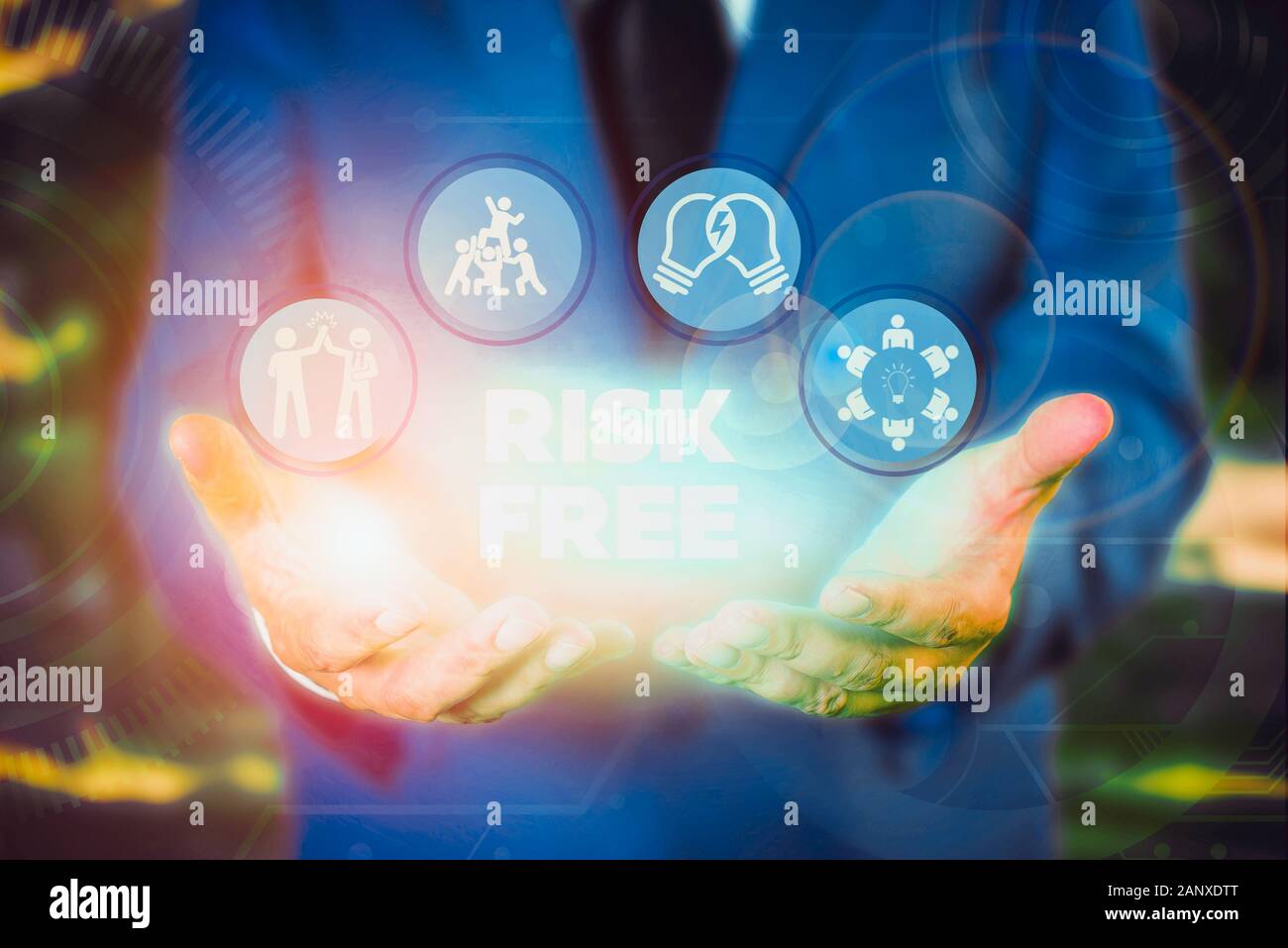 Text sign showing Risk Free. Business photo showcasing used to describe ...