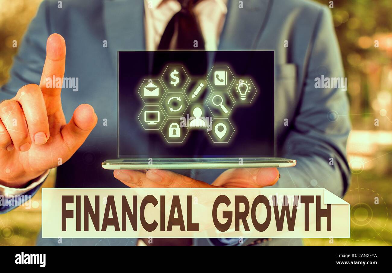 Conceptual hand writing showing Financial Growth. Concept meaning ...