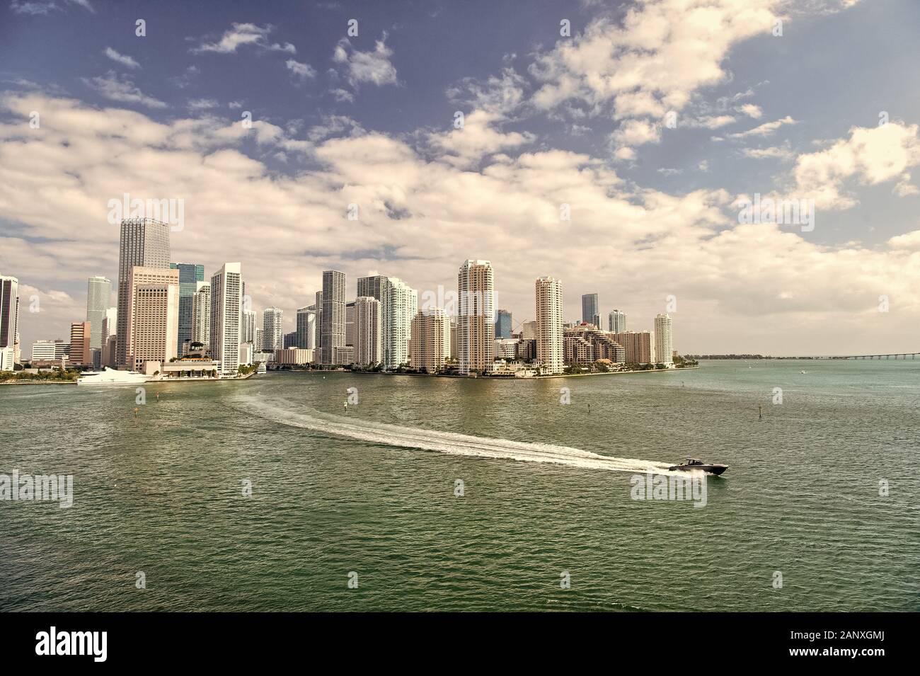 Architecturally impressive high rise towers. Skyscrapers and azure ...