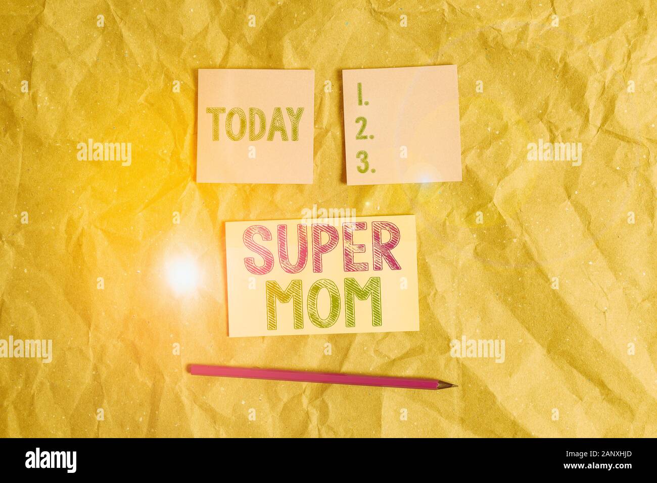Handwriting text Super Mom. Conceptual photo a mother who can combine ...