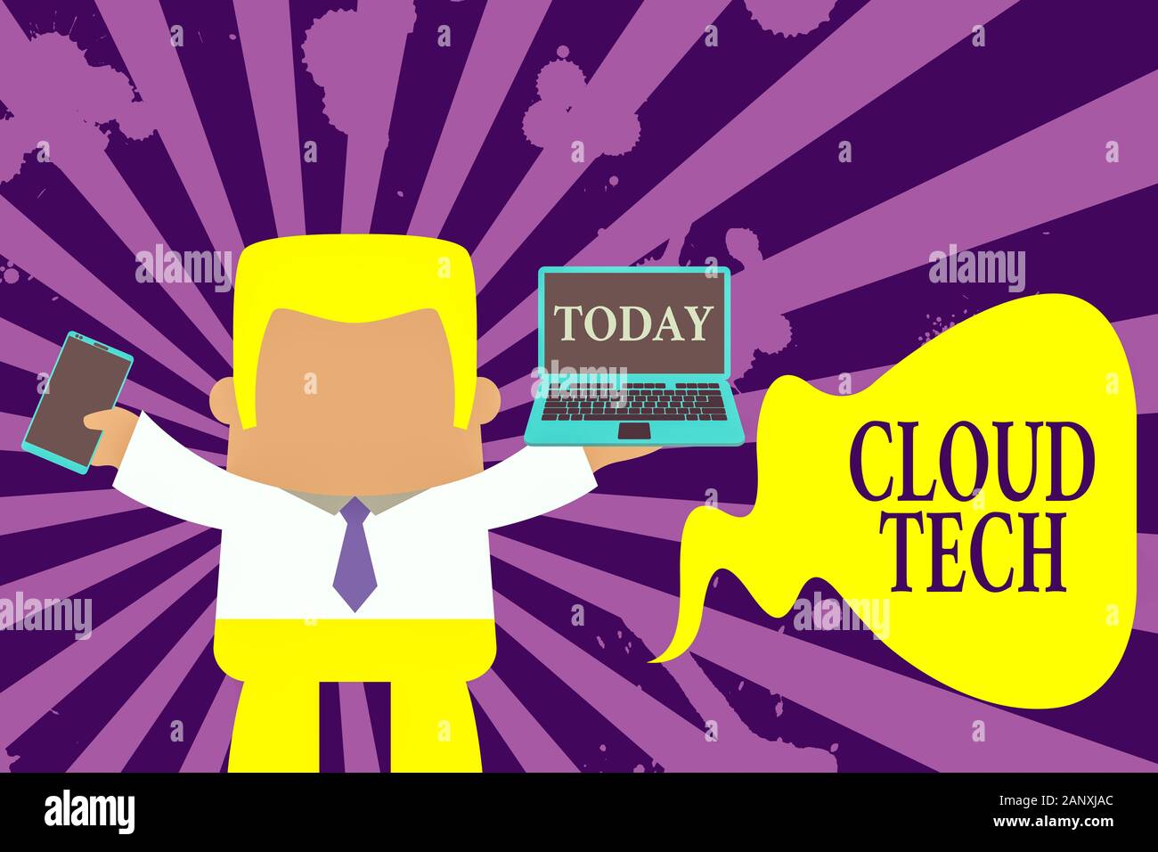 Text sign showing Cloud Tech. Business photo showcasing storing and accessing data and programs ...