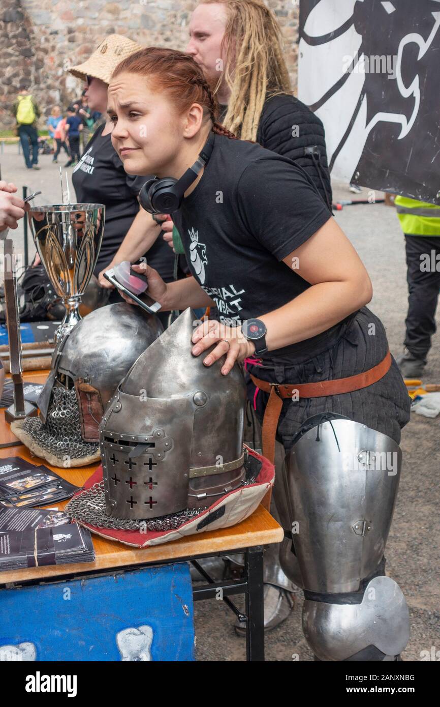 Medieval Combat Sport Tournament in Hämeenlinna Finland Stock Photo - Alamy