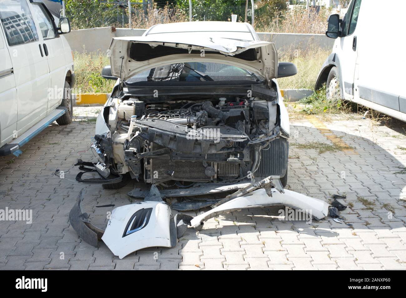 damaged car. traffic accident. the car's signal lamp is broken Stock ...