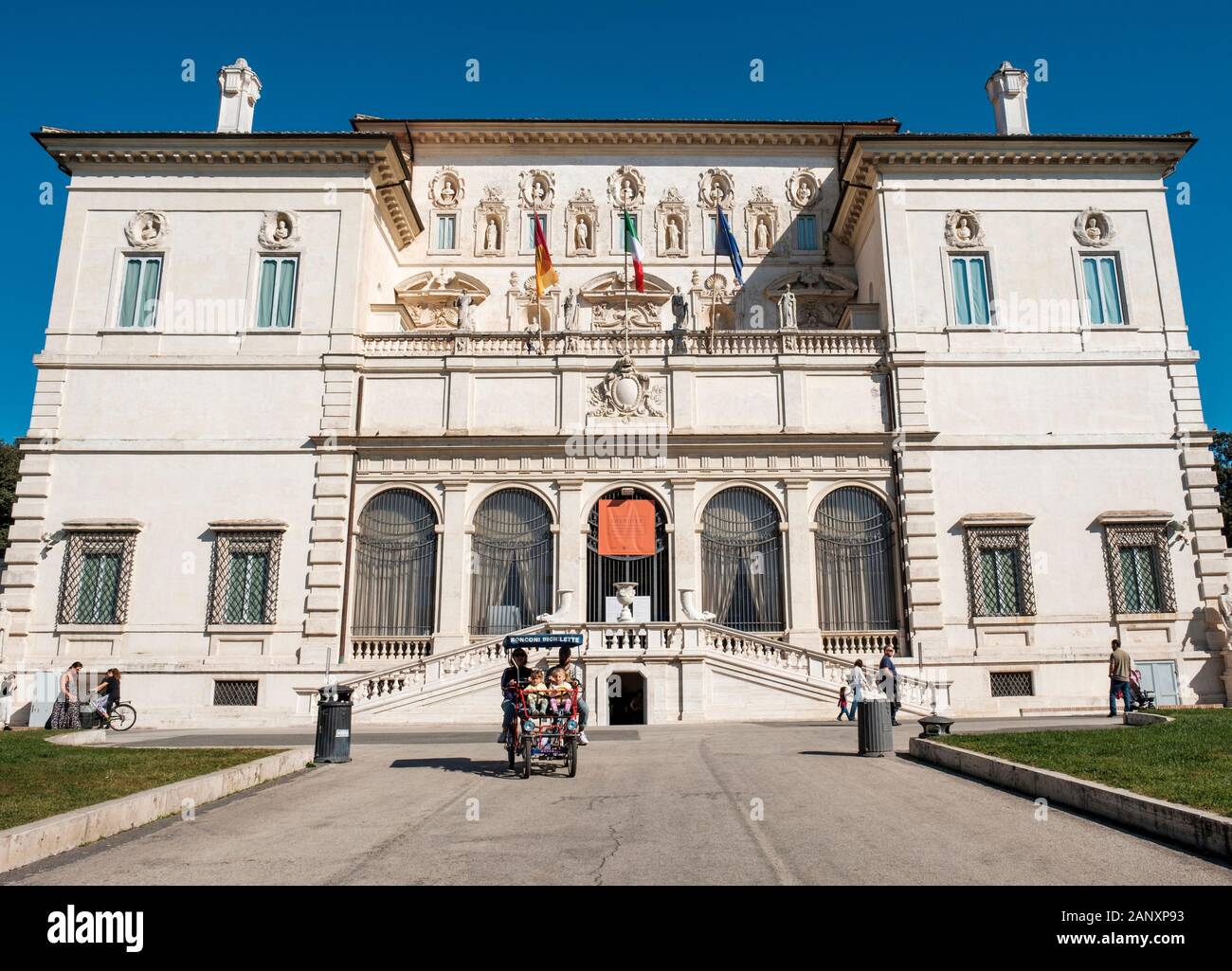 Front entrance of Borghese Gallery, Galleria Borghese Museum building ...