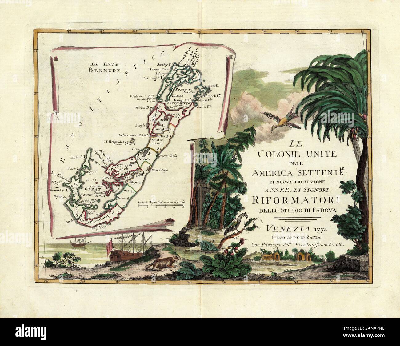 Early colonies map hi-res stock photography and images - Alamy