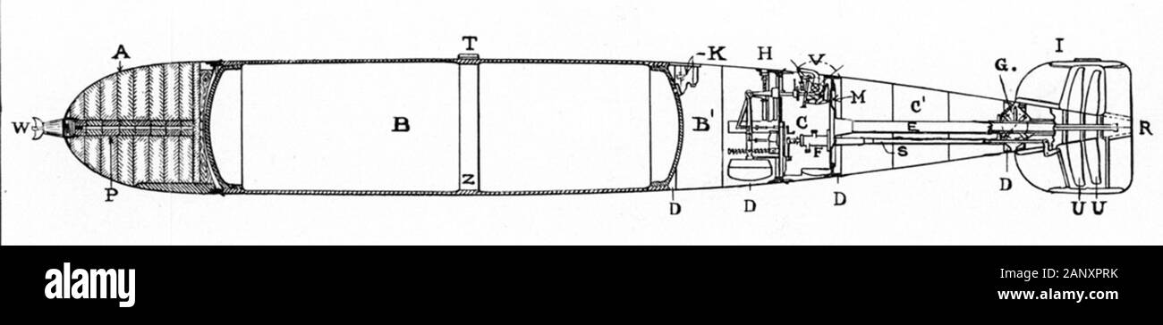 Whitehead torpedo's general profile Stock Photo - Alamy