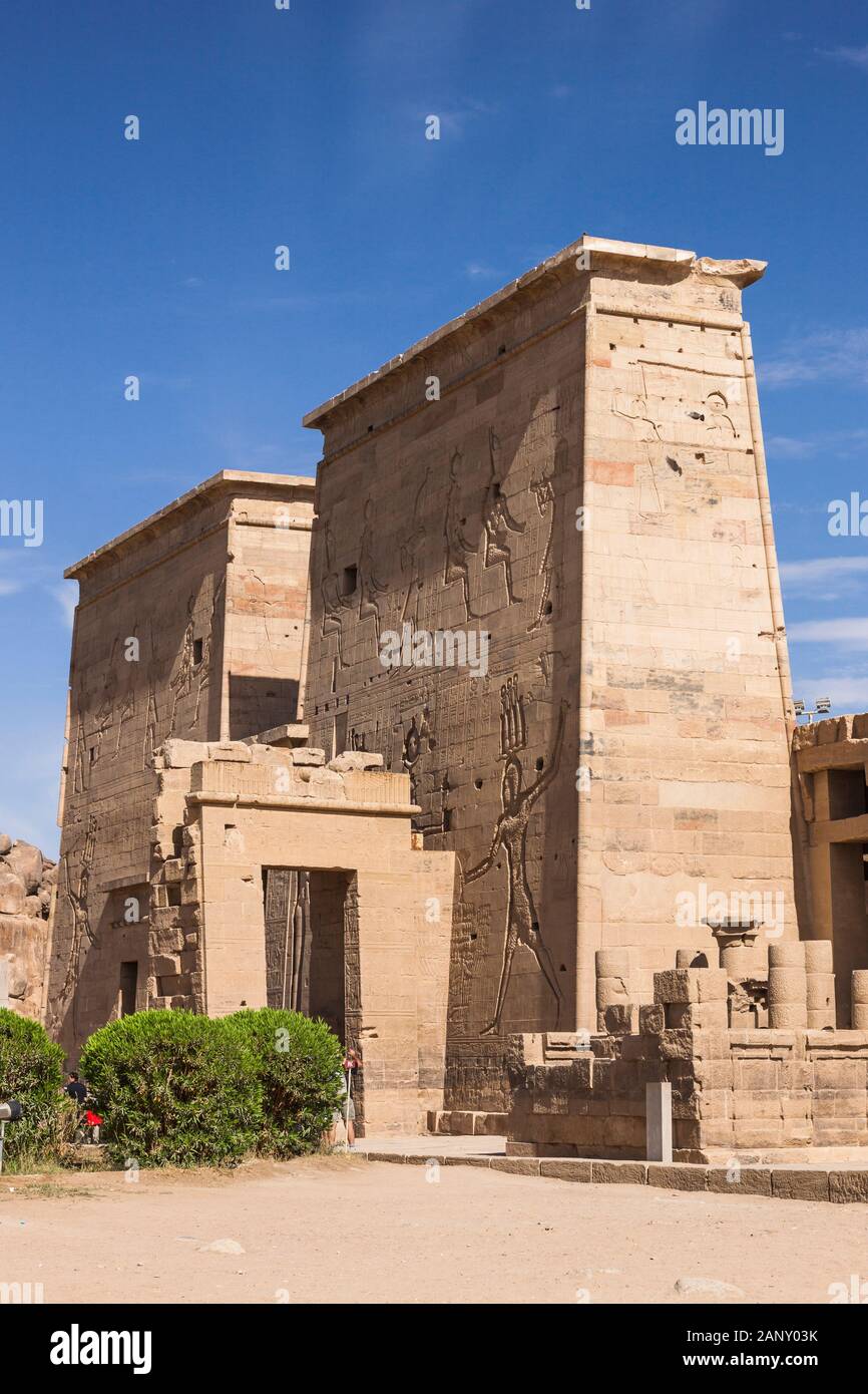 Tower gate of Temple of Isis Philae, also Philae Temple, Agilkia Island ...
