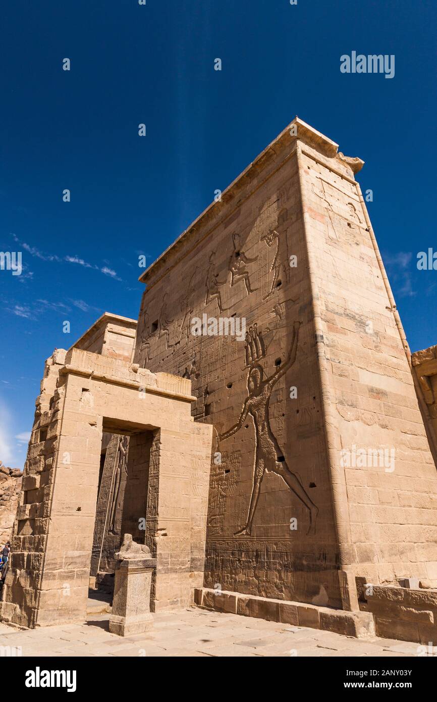 Tower gate of Temple of Isis Philae, also Philae Temple, Agilkia Island ...