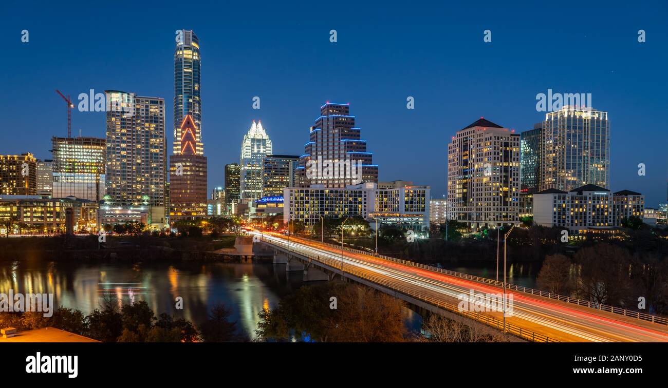Aerial View of Downtown Austin Skyline With Across the Congress Avenue ...