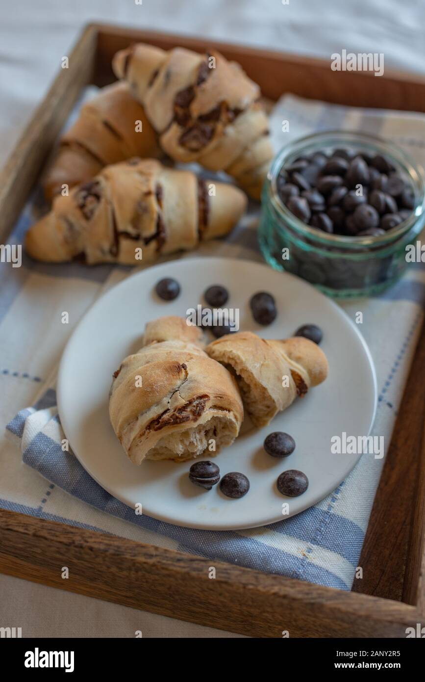 Broken croissant puff pastry hi-res stock photography and images - Alamy