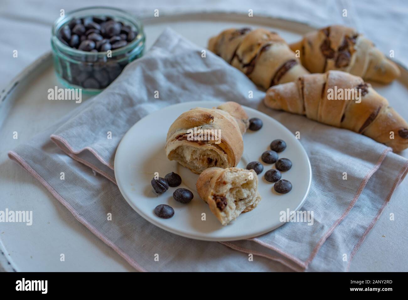 Broken croissant puff pastry hi-res stock photography and images - Alamy