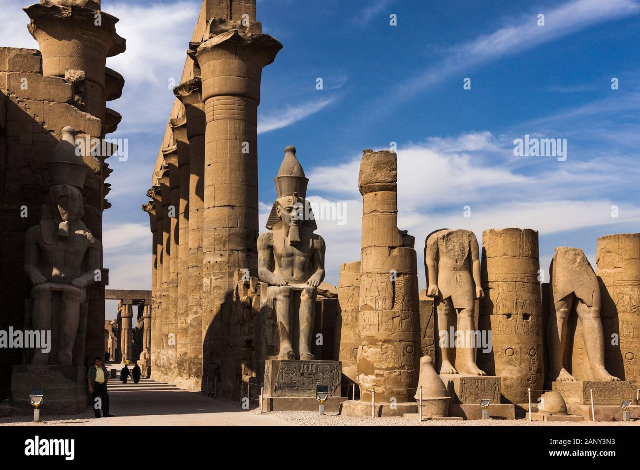 Luxor temple, Ramses II hall and 2nd pylon, Luxor, Egypt, North Africa ...