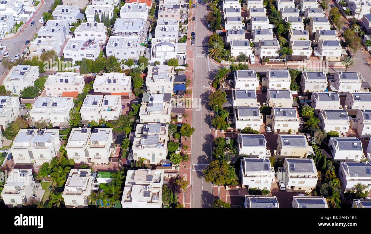 Aerial view of a Middle class Suburban neighbourhood houses Stock Photo ...