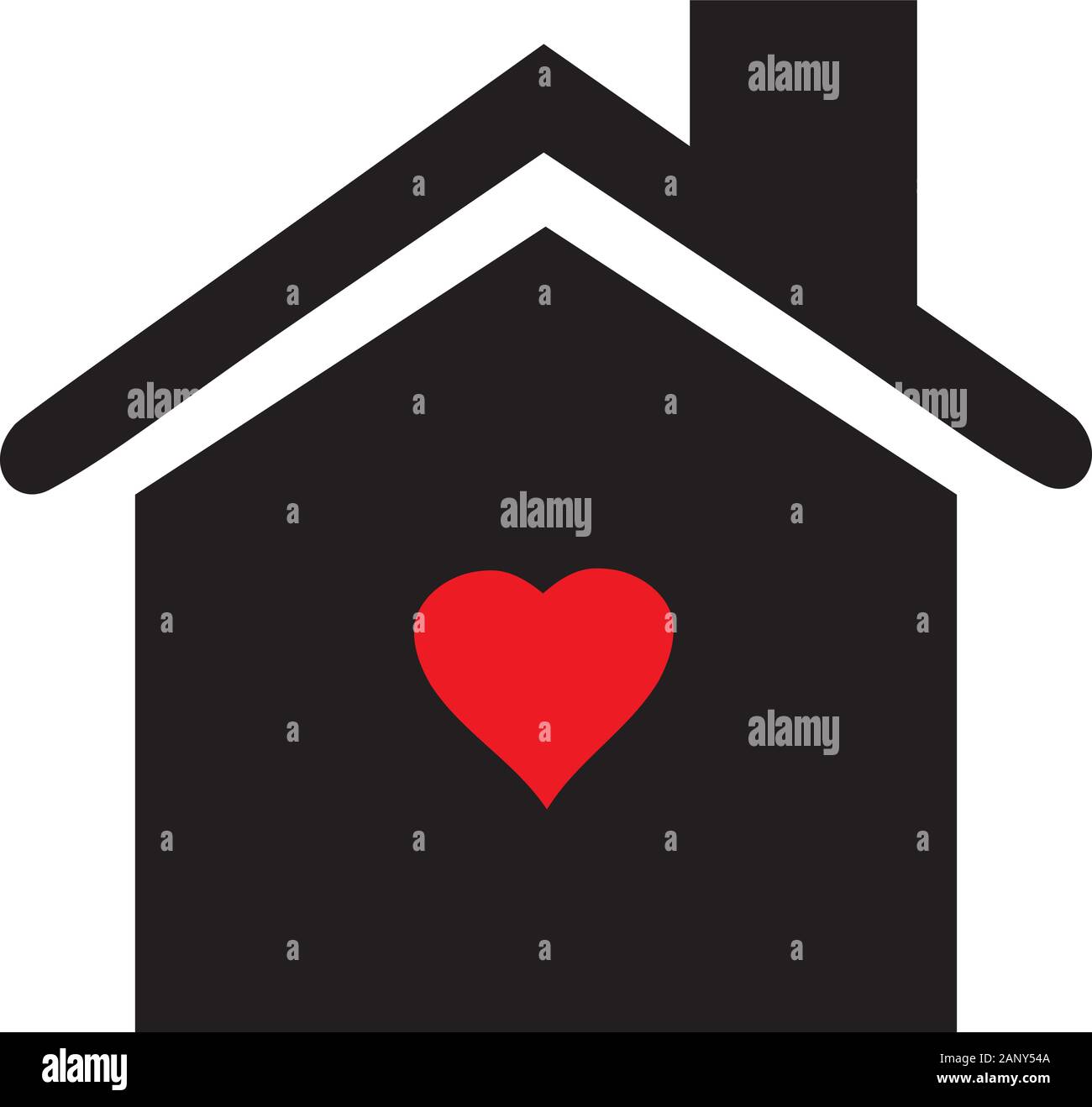 vector illustration of a house icon with a heart Stock Vector Image ...