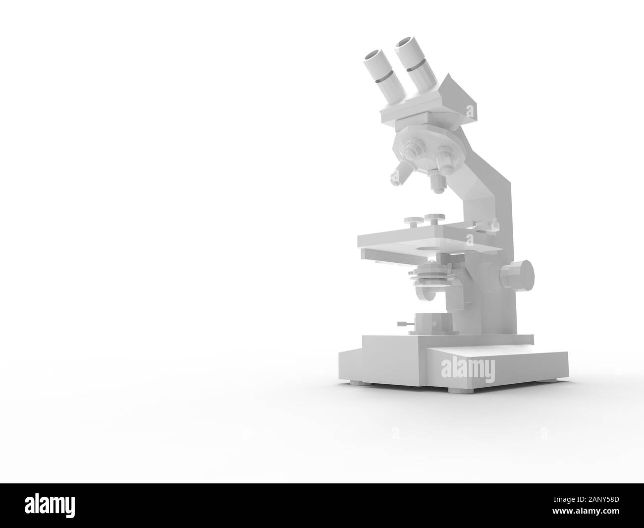 3D rendering of a microscope isolated on white background Stock Photo ...