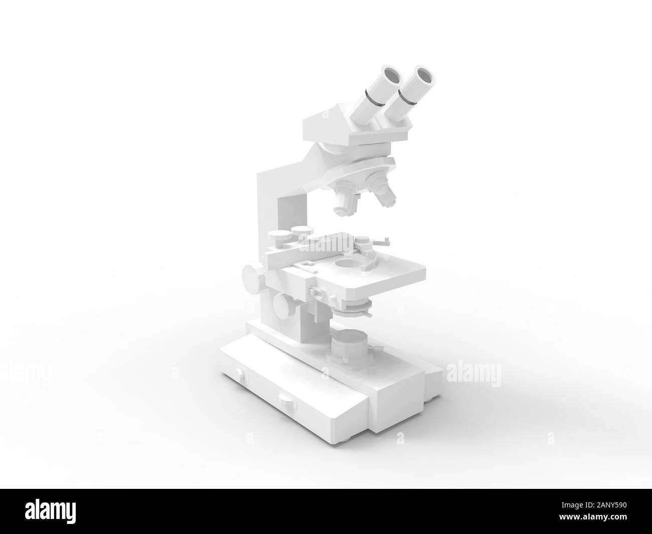 3D rendering of a microscope isolated on white background Stock Photo ...