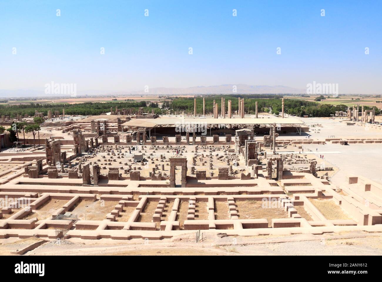 Aerial view on ruins of Palace of 100 columns, Gate of All Nations ...