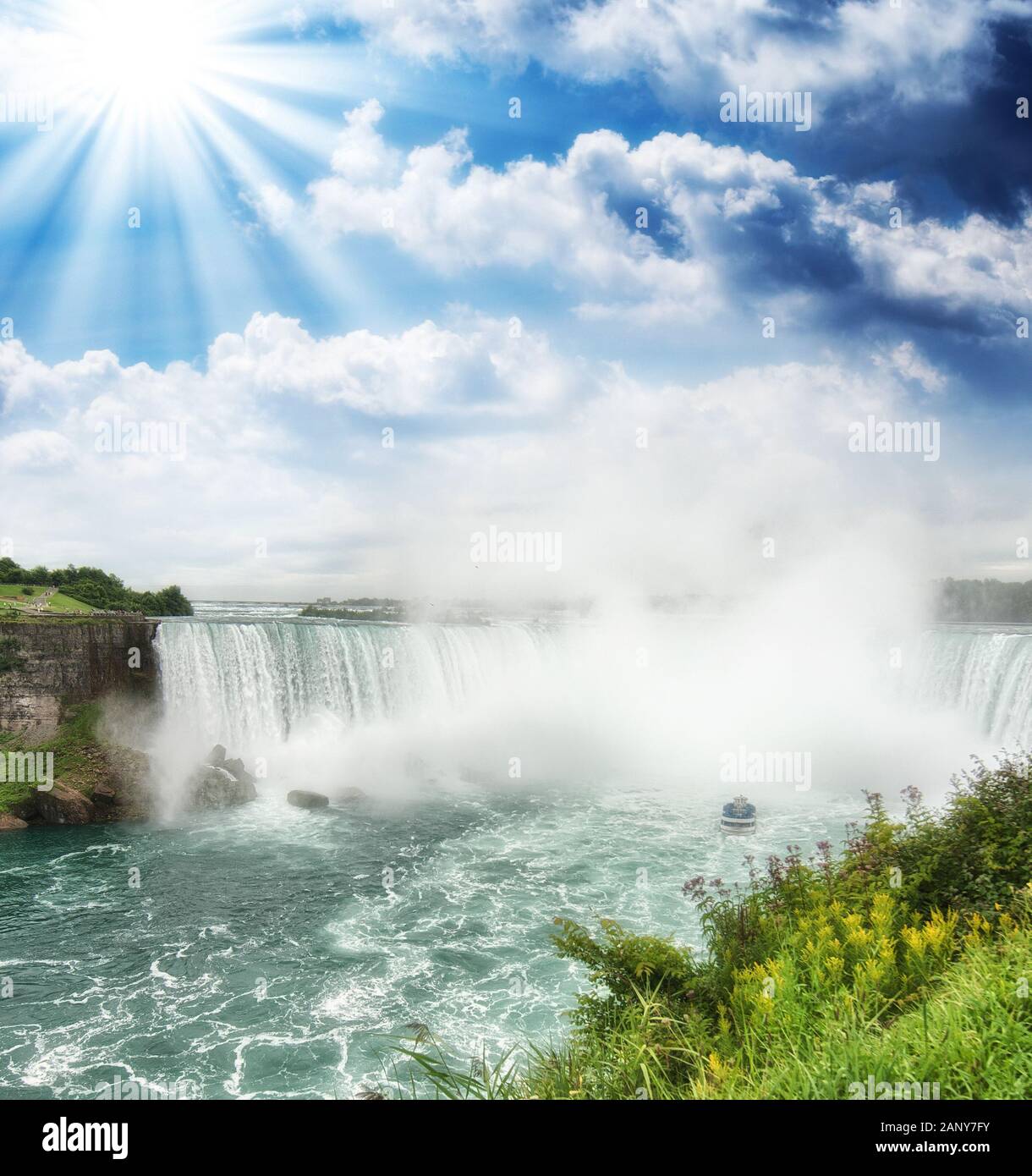 Beautiful aerial view of Niagara Falls on a summer day Stock Photo - Alamy