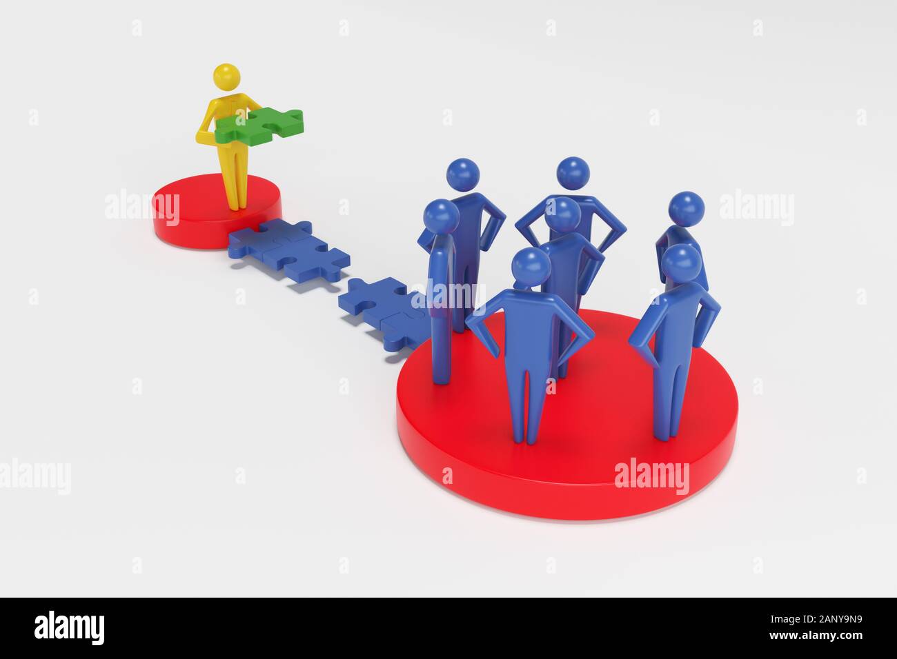 3d people - human character - person. 3d figure last jigsaw piece ...