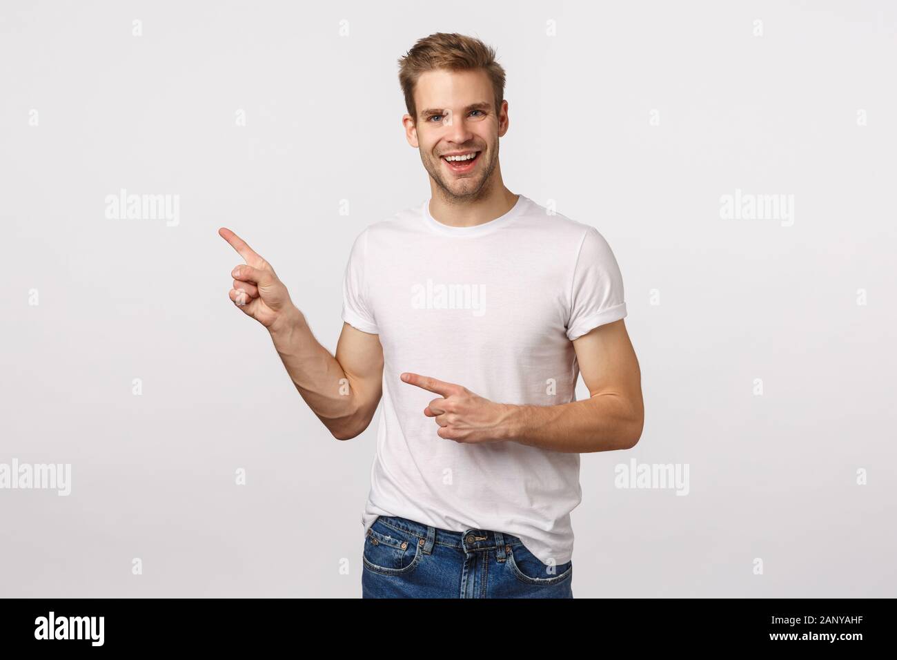 Hey, check this out, great price, cool product. Charming smiling blond ...