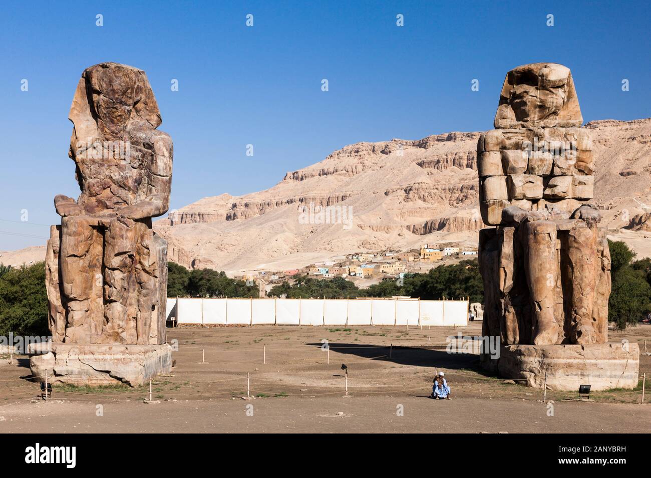 Colossi of Memnon, massive stone statues of Amenhotep III, Luxor, Egypt ...