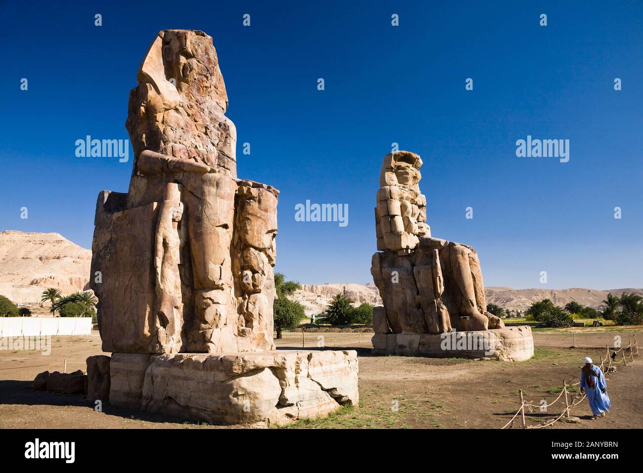 Colossi of Memnon, massive stone statues of Amenhotep III, Luxor, Egypt ...