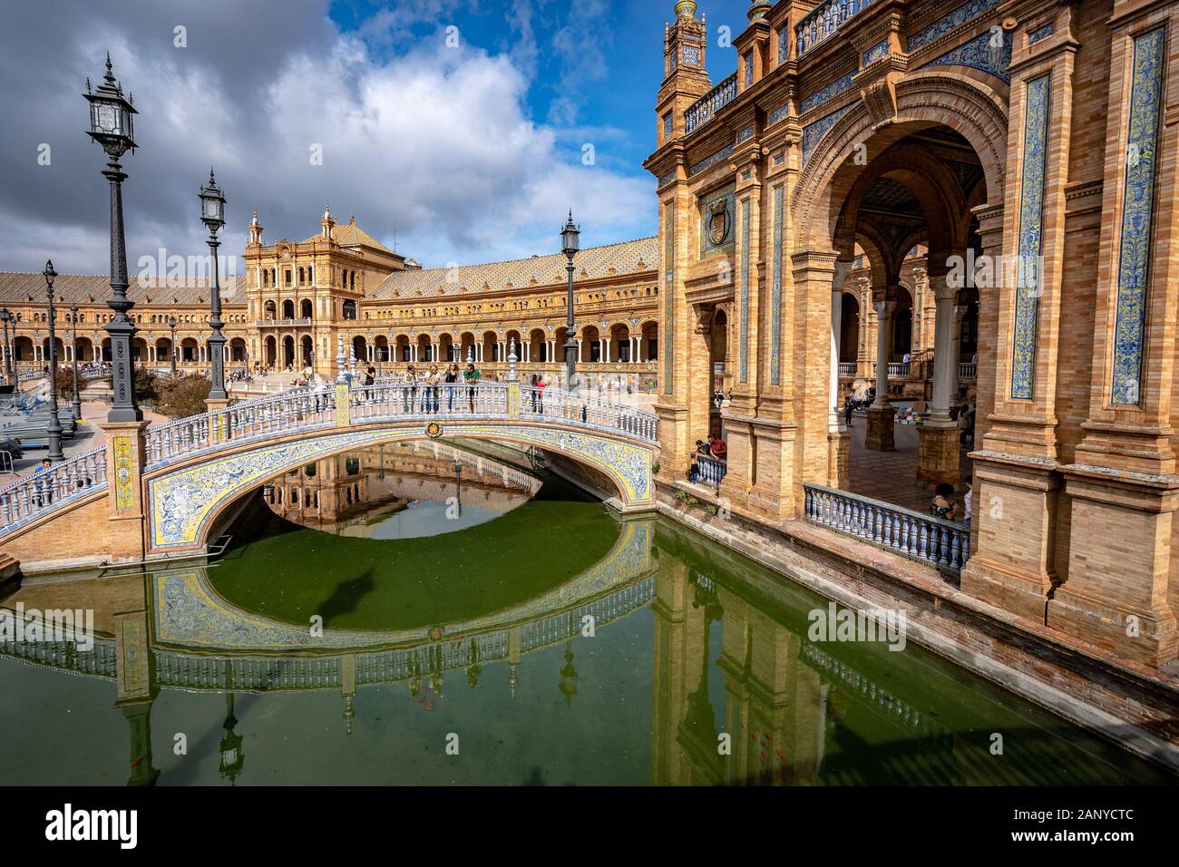 Seville, Spain - Plaza de Espana, a famous city landmark Stock Photo ...