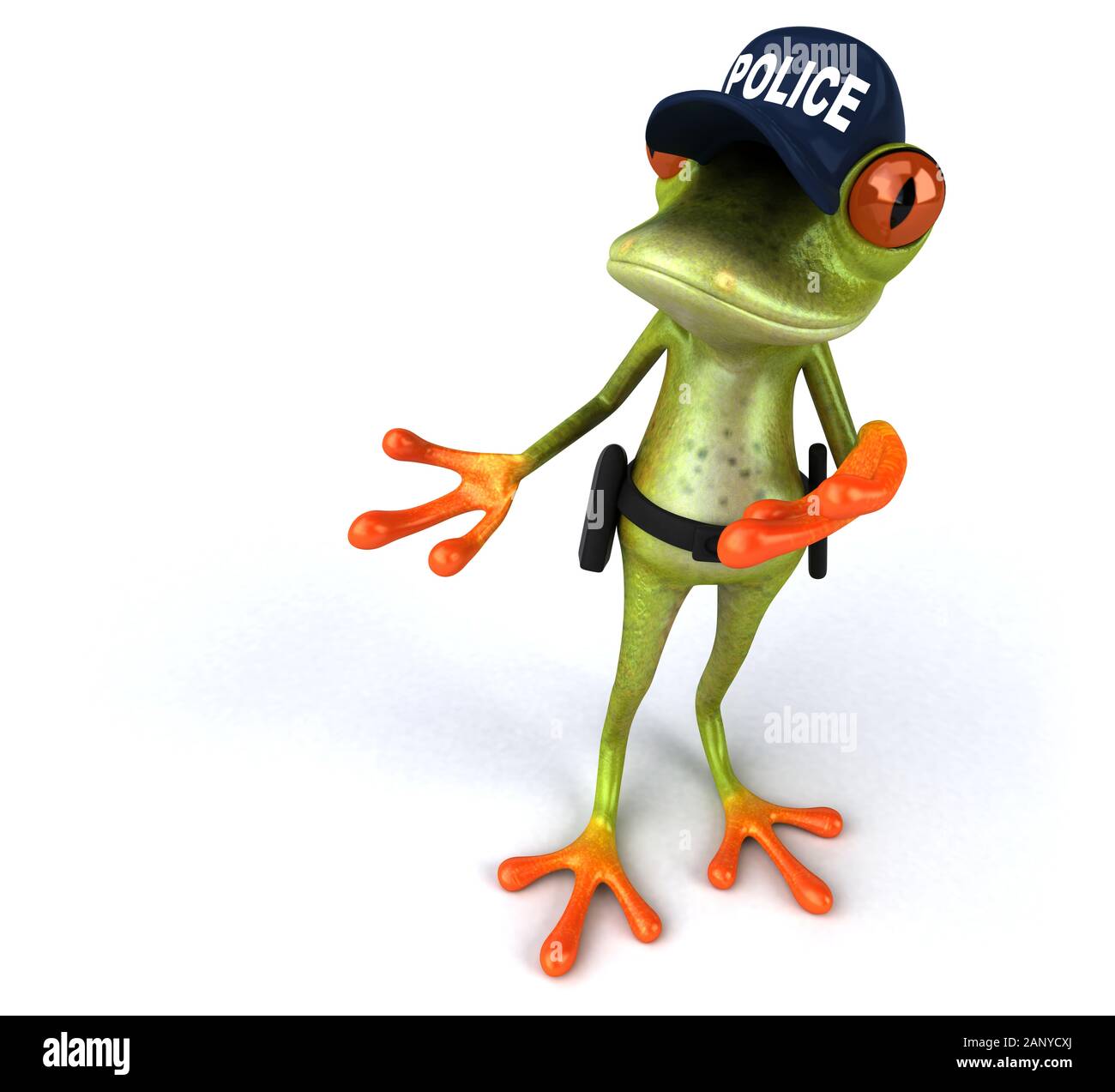 Fun 3D Cartoon frog police officer Stock Photo - Alamy