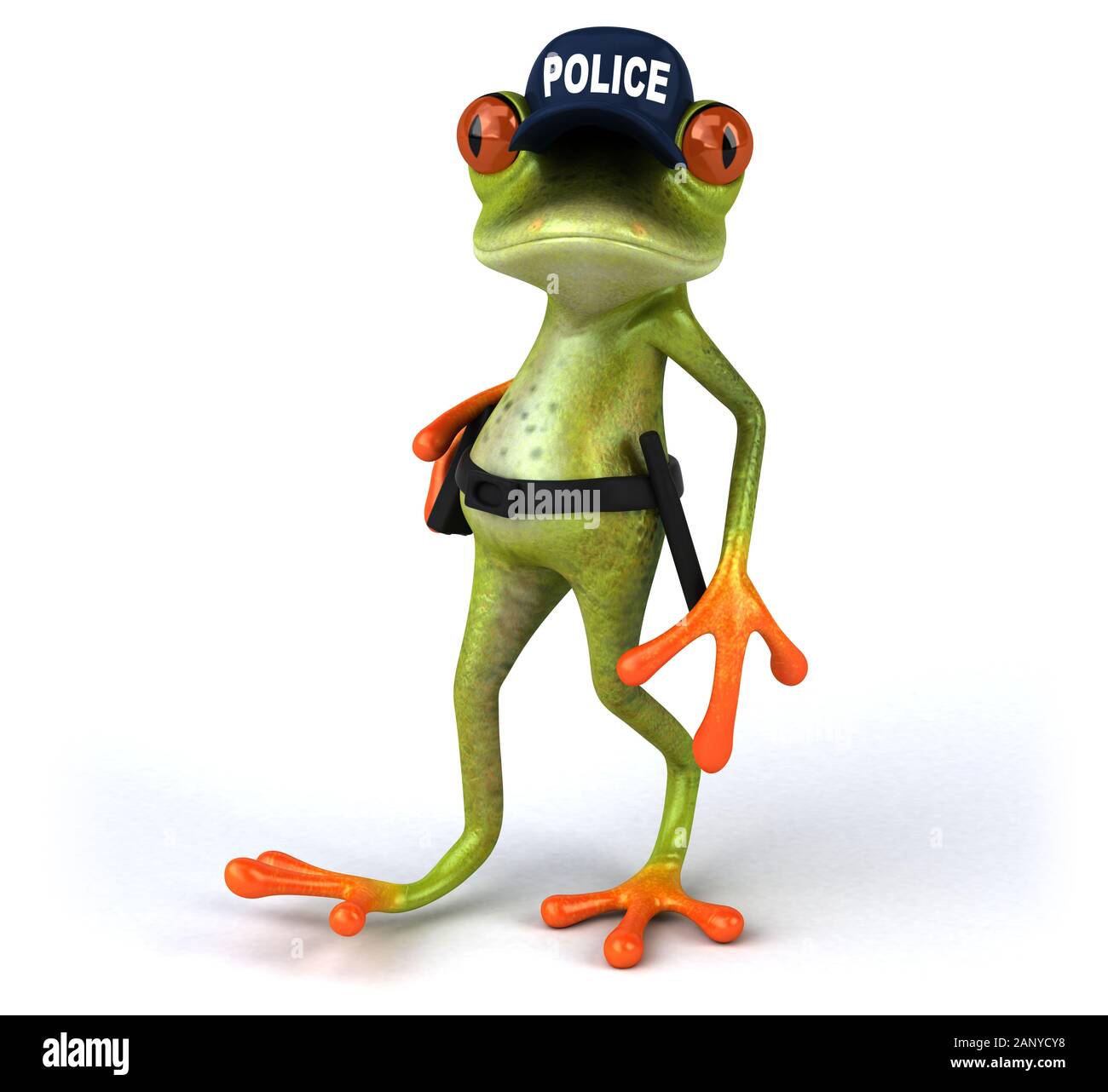 Fun 3D Cartoon frog police officer Stock Photo - Alamy
