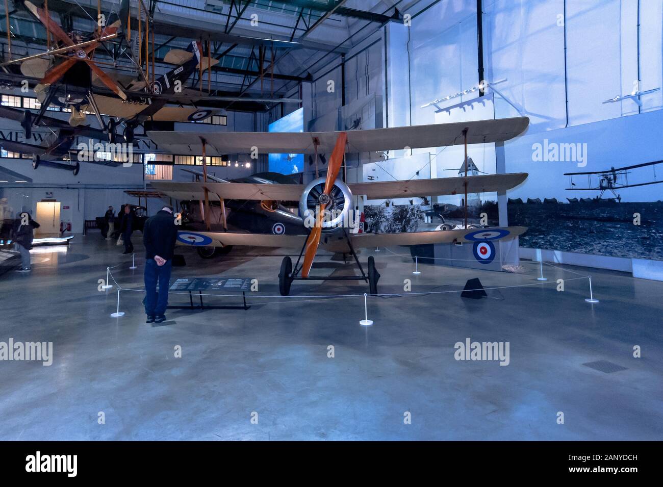 London. England. 2017. Royal Air Force Museum British triplane fighter ...