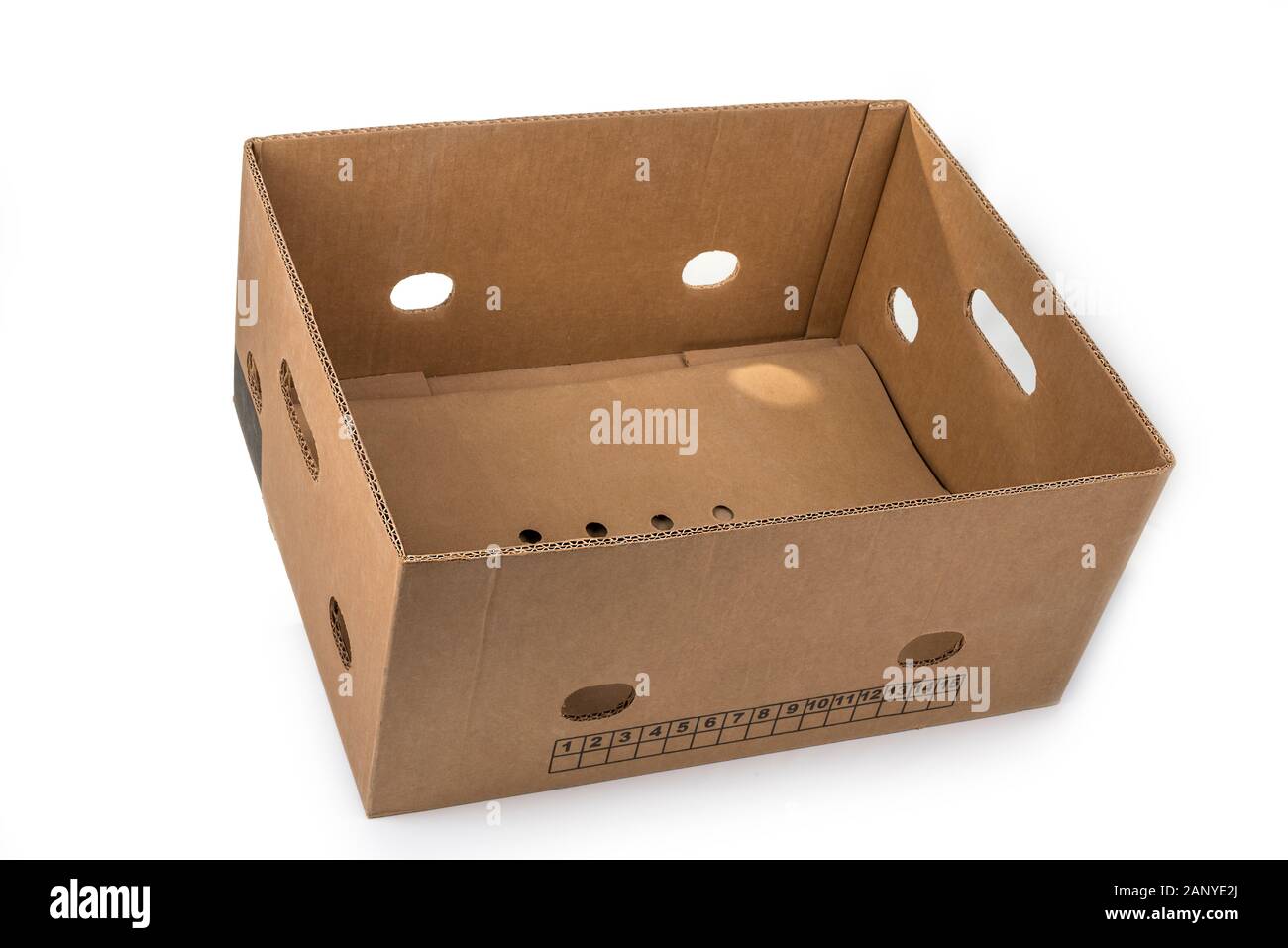 Bottom part of empty banana packing box on a white Stock Photo - Alamy