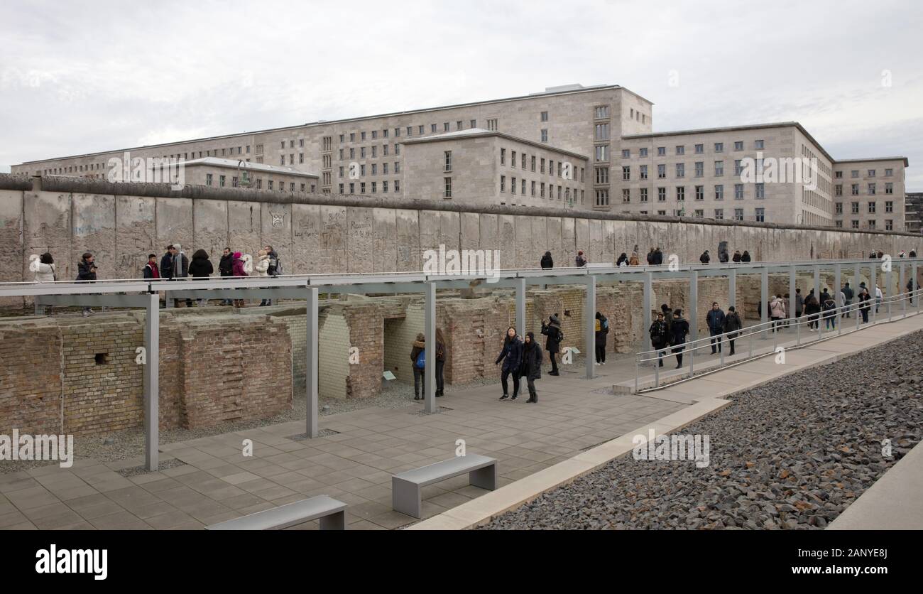 Berlin, Germany - december 30: Ruined building of SS headquarters in ...